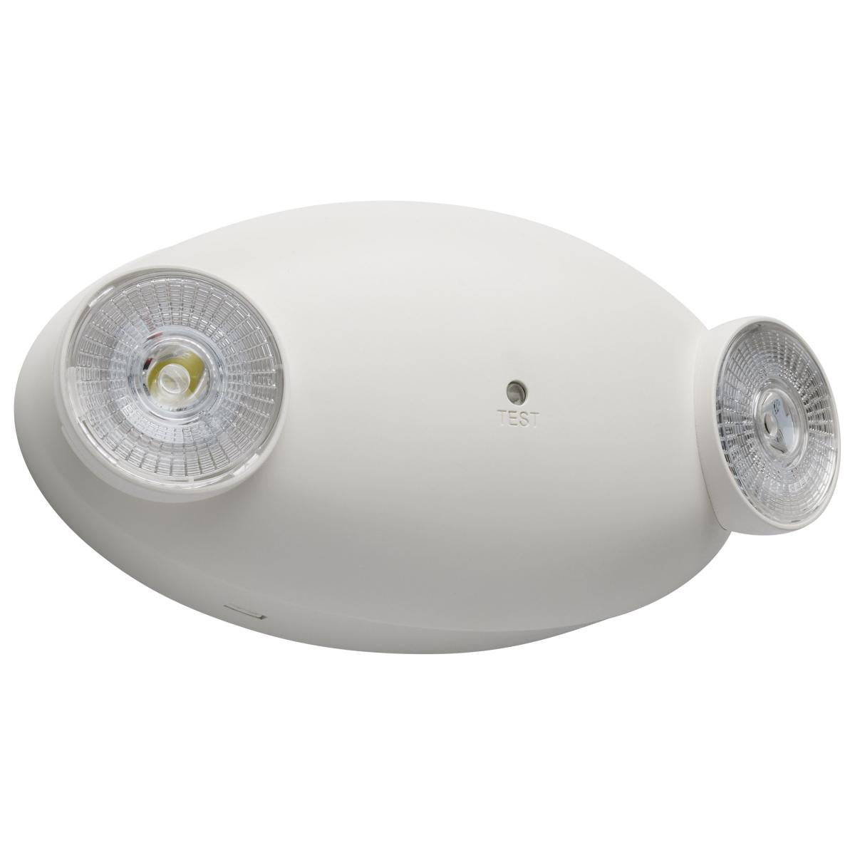 2 Round Head Battery Backup LED Emergency Light Fixture – Green ...