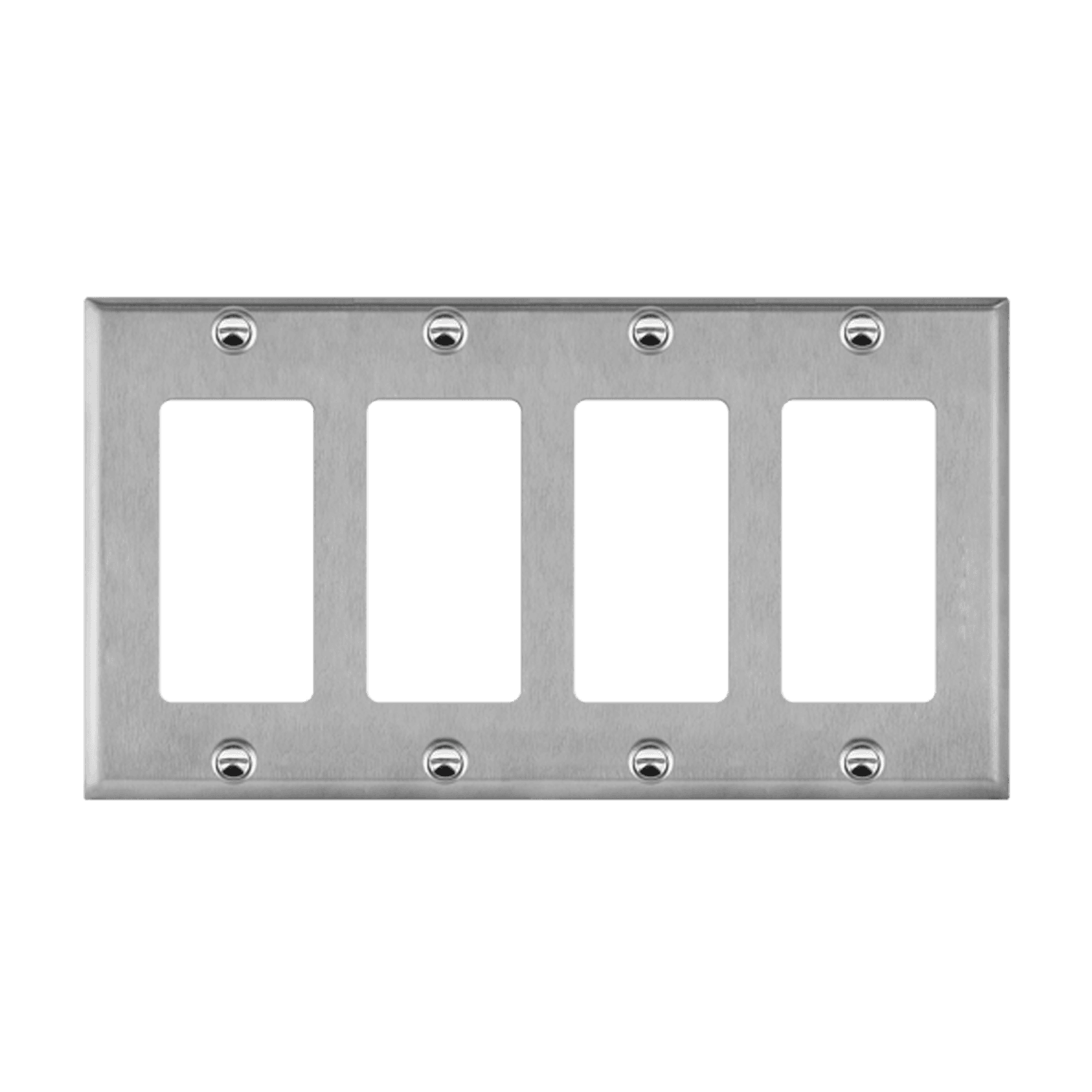 Stainless Steel Decorator GFCI Receptacle Four Gang Wall Plate – Green ...