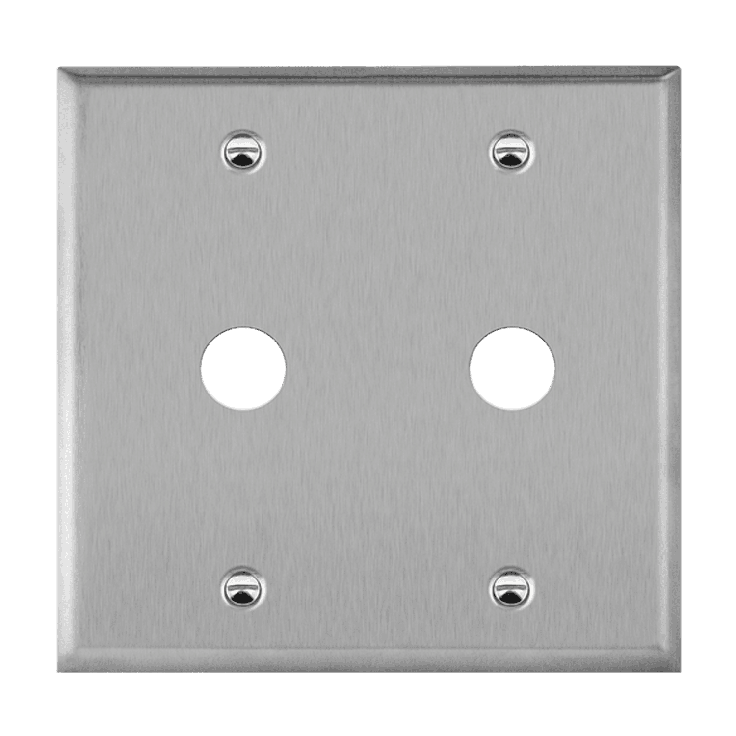 Stainless Steel 0.625 Inch Diameter Phone/Cable Two Gang Wall Plate ...