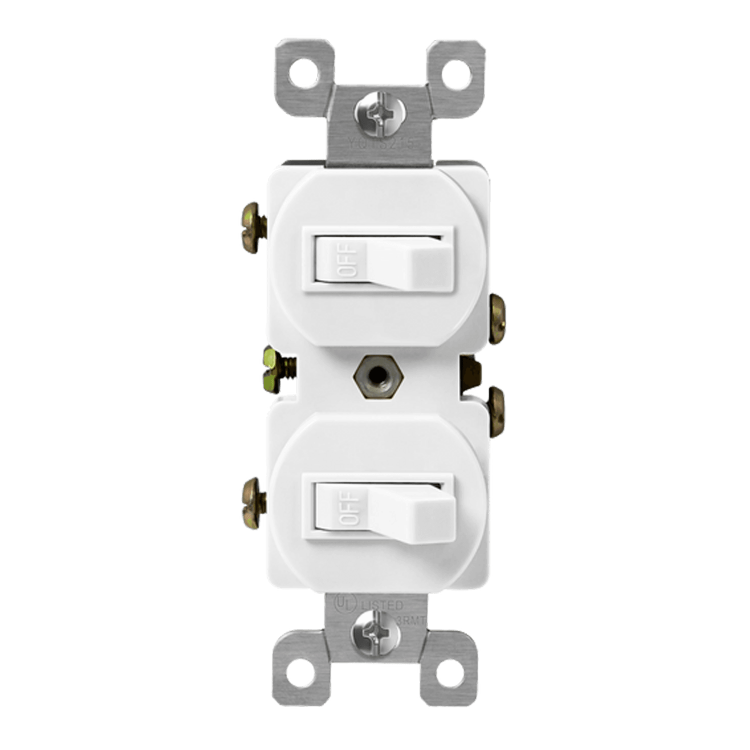 15A Two Toggle Single Pole Back and Side Wired Self Grounding Switch ...