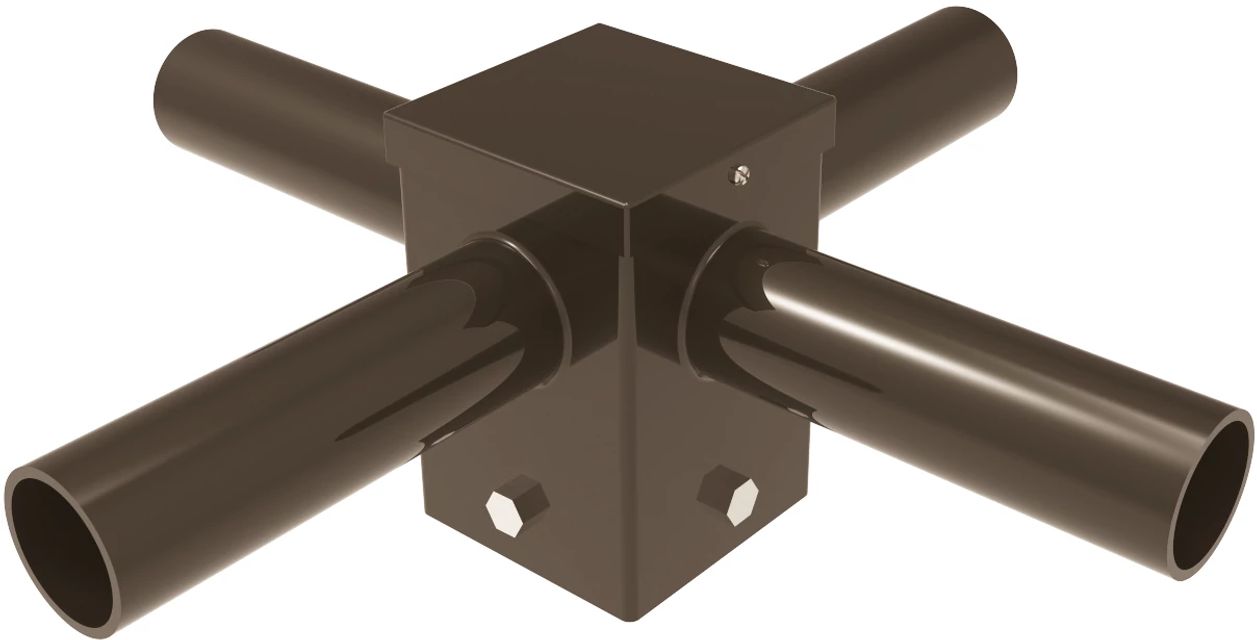 2-3/8 Inch 90 Degree Quad Tenon Square Horizontal Top Pole Mount Adapt ...