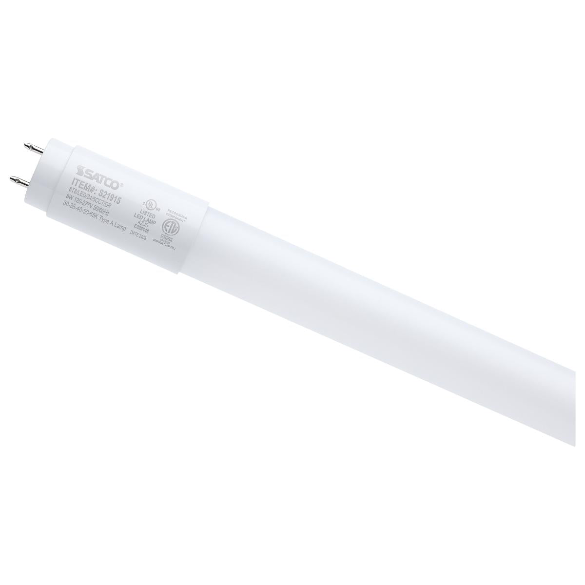 2 Foot 8 Watt Color Selectable Type A LED T8 Tube Light 3000/3500/4000 ...